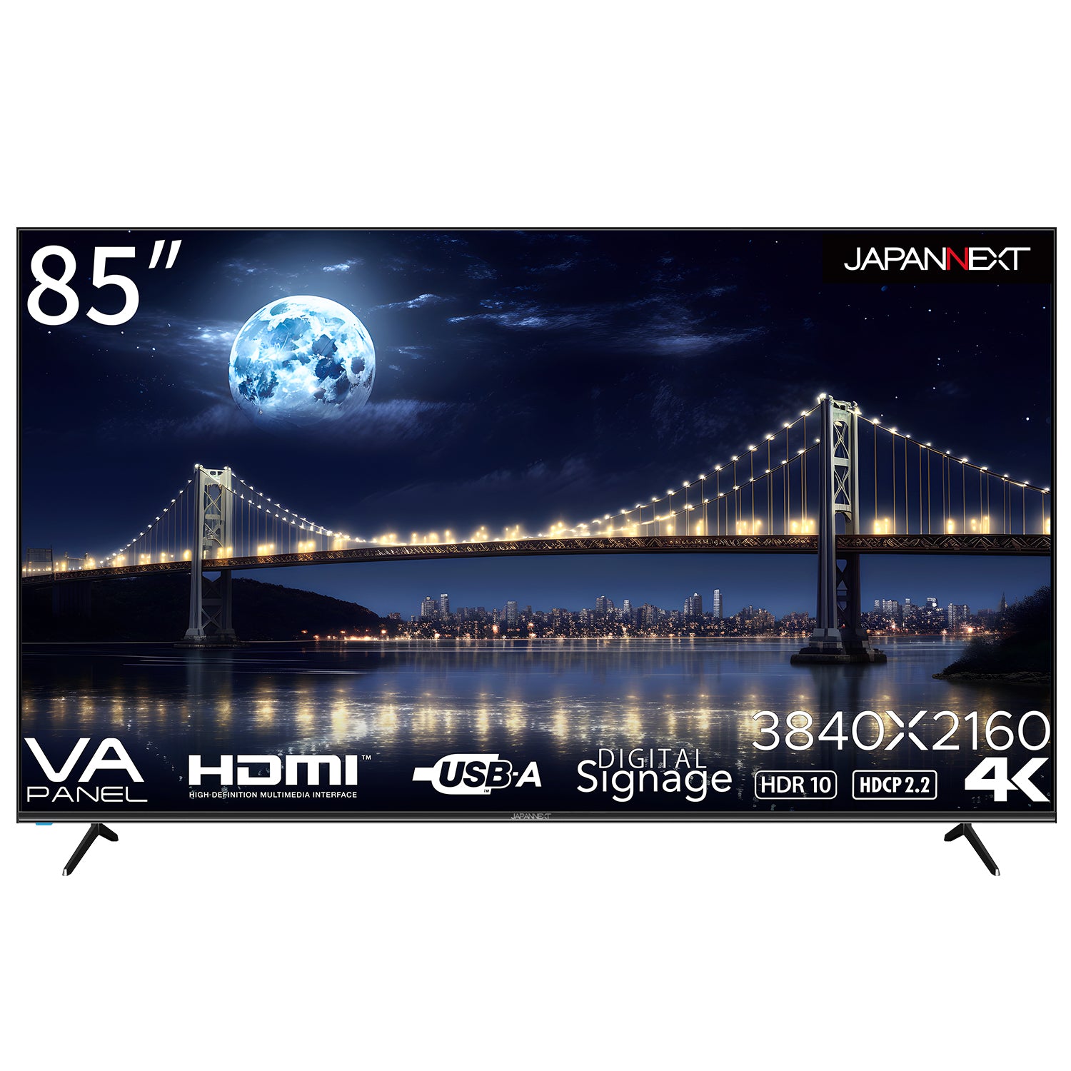 JAPANNEXT 85インチ 超大型4Kモニター JN-VM8500UHDR HDMI コンポーネント USB再生対応 サイネージ