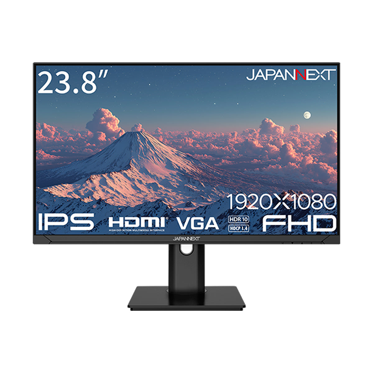 JAPANNEXT 23.8インチ IPSパネル搭載 フルHD(1920x1080)解像度 液晶モニター JN-IPS238F-HSP HDMI VGA HDR 高さ調整 ピボット対応 【2年保証】
