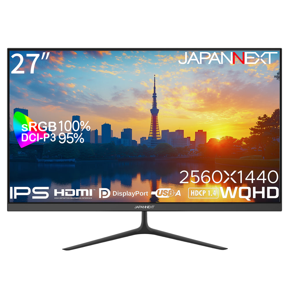 【Amazon.co.jp限定】JAPANNEXT 27インチ IPSパネル搭載 WQHD(2560x1440)解像度 液晶モニター JN ...